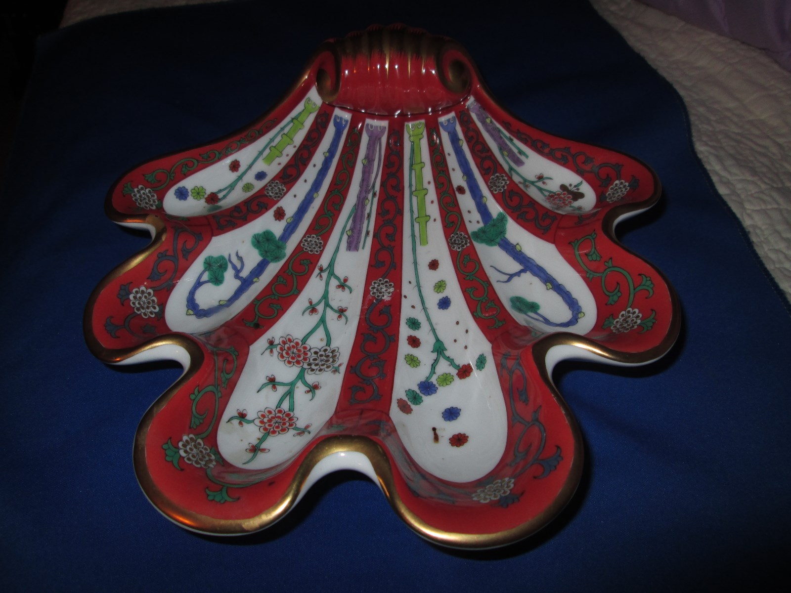 Herend Red Dynasty Godollo Beautiful Shell Dish | eBay UK