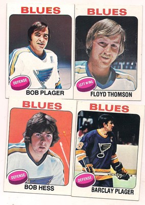 1975/76 Topps Plager/Thomson/Rookie Hess/Plager/Butler St. Louis Blues ...