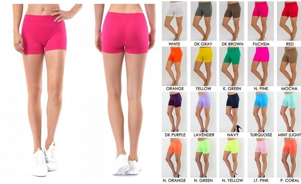 Seamless Basic Stretch Solid Athletic Spandex Shorts Leggings Reg N 5930