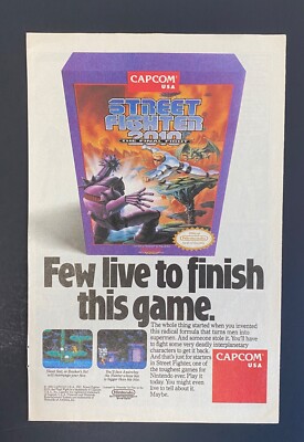 1991 Capcom Street Fighter 2010 The Final Fight NES Game Ad - Few live ...