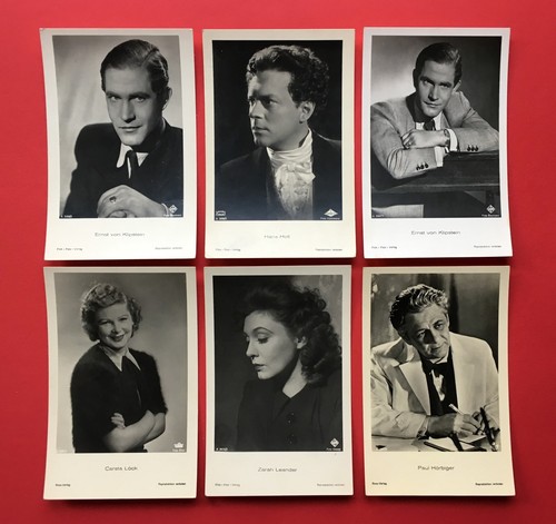 6 x Photo Postcard UFA Actors Ernst von Klipstein, Hans Holt, Carsta ...