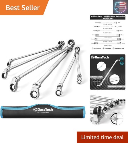 Ultimate Extra Long Flex-Head Ratcheting Wrench Set - Perfect for Tight ...