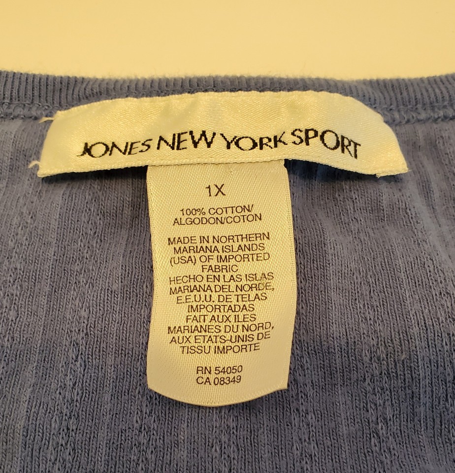 Jones New York Sport Women's Size 1X Blue Tank Top 100% Cotton | eBay