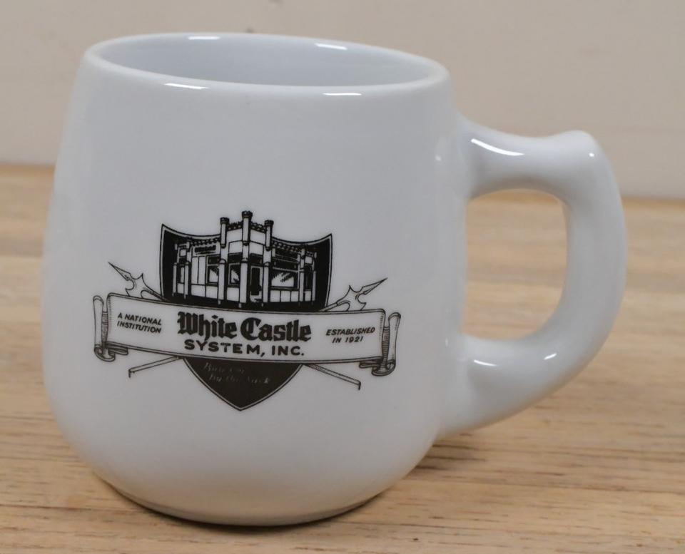 2 RARE Vtg WHITE CASTLE Coffee Mugs Cups Fast Food Restaurant | eBay