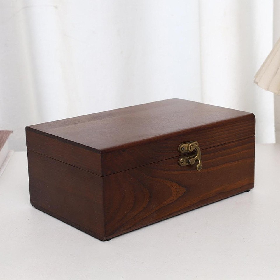 Wooden Sewing Box with Lid Empty for Handmade Craft Jewelry Gift ...