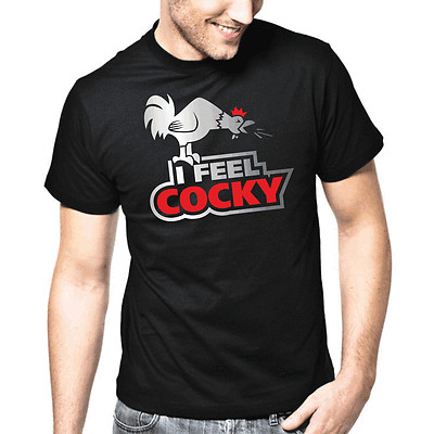 I feel Cocky Hahn Cock Rooster Sprüche Geschenk Lustig Spaß Comedy Fun ...