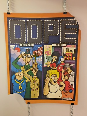 VTG Fabulous Freak Brothers DOPE Marijuana Before & After Poster 1970s ...