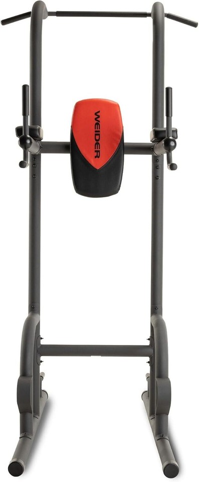 Weider Power Tower with Four Workout Stations Push Pull Up AB Dip 300lb ...