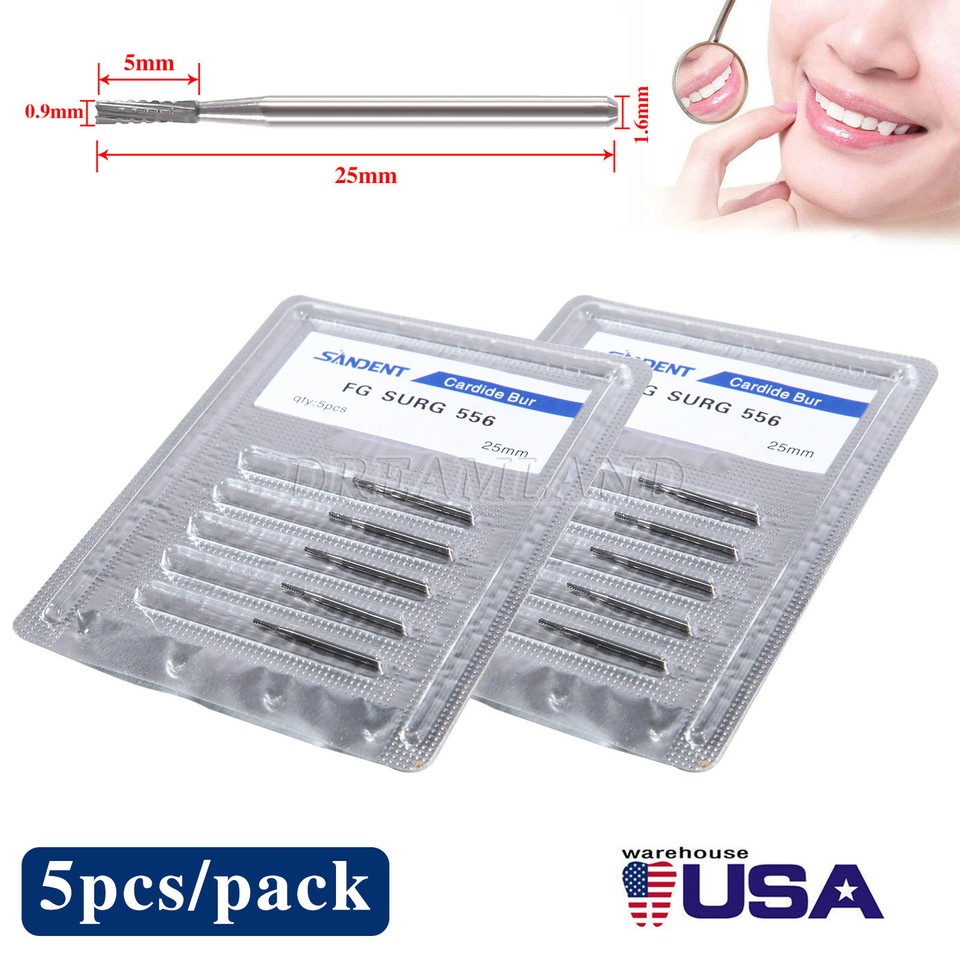 Dental Surgical Bur Long 557L 558 556 Carbide Burr 25mm High Speed | eBay