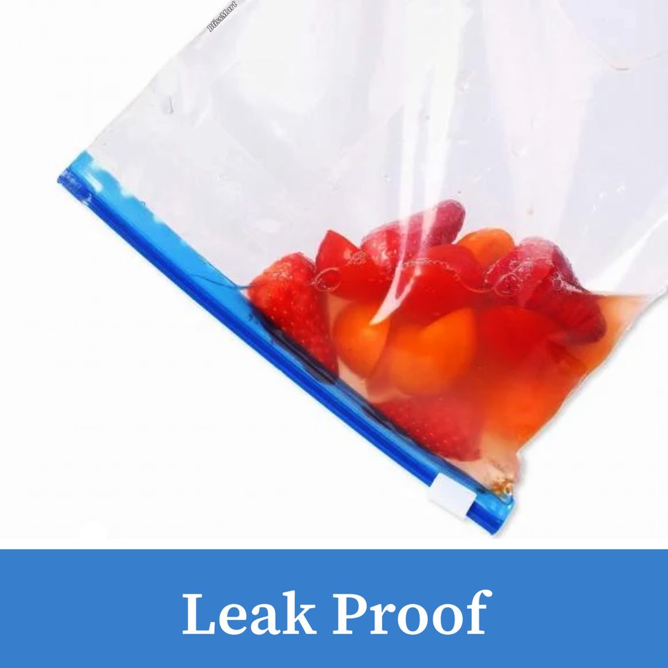 ZIP LOCK FOOD STORAGE FREEZER BAGS RESEALABLE REUSABLE PLASTIC BAGS ...