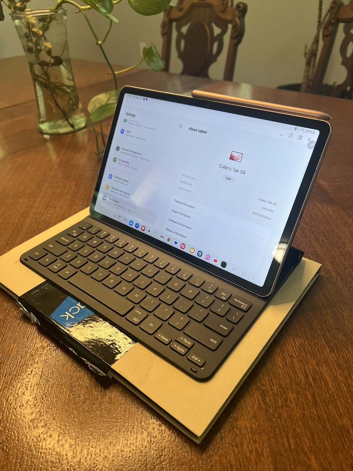 Samsung Galaxy Tab S8 SM-X700 128GB, Wi-Fi, 11 in - Pink Gold, Keyboard ...