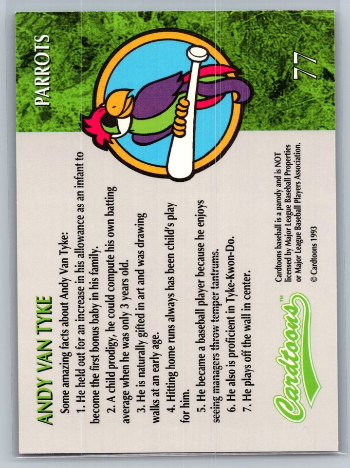 1993-95 Cardtoons - Andy Van Tyke - Andy Van Slyke #77 | eBay