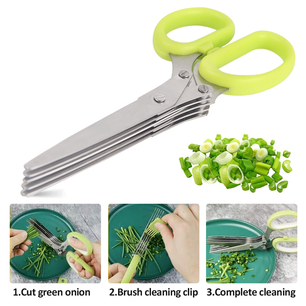 5 Blade Shredding Scissors Security Multi Cut Paper Shredder Herb ...
