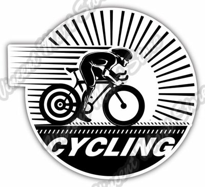 Cycling Race Cyclist Bike Speed Road Car Bumper Window Vinyl Sticker ...