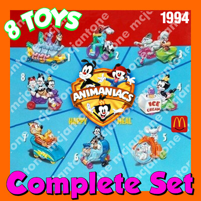 MIP SET 8 McDonald's 1994 ANIMANIACS Animaniac Cartoon PINKY & BRAIN ...