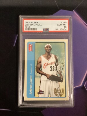 2004 Fleer Blue #210 LeBron James PSA 10 Gem Mint Cleveland Cavaliers ...