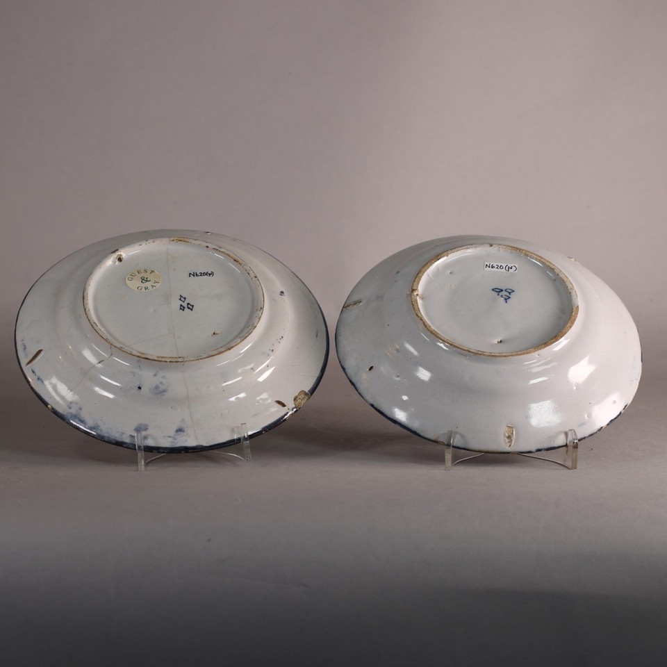 Antique Pair of Dutch blue and white delft small plates, circa 1760 ...