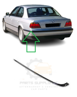NEW FOR BMW 7 SERIES 94-01 E38 REAR BUMPER CHROME MOLDING TRIM LEFT N/S ...
