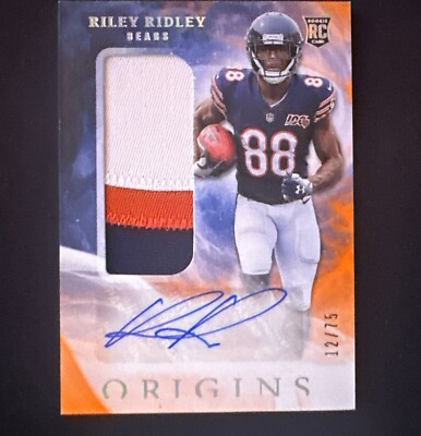 2019 Panini Origins Riley Ridley #136 Autograph Rookie Patch /75 Bears ...