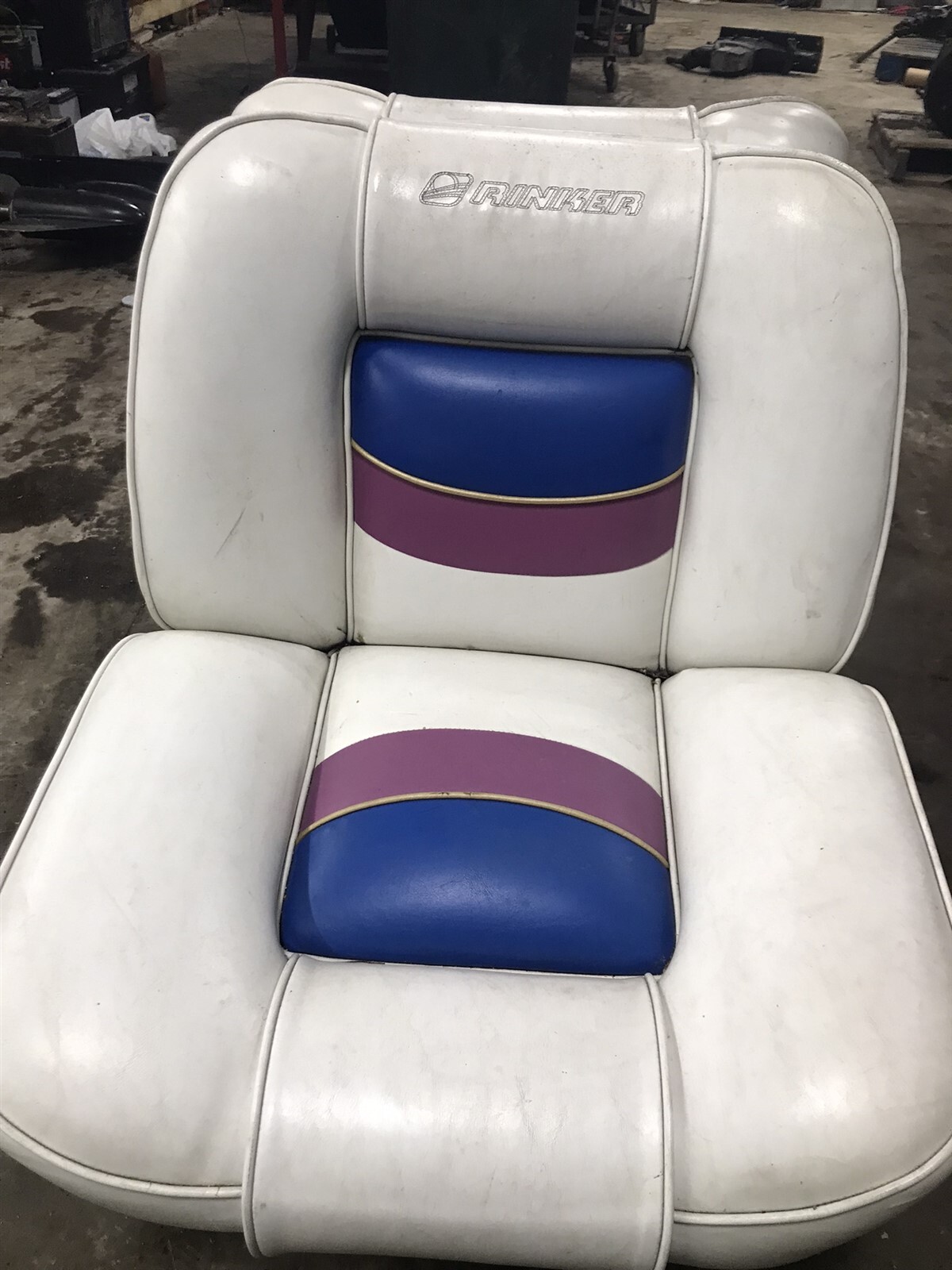 Rinker boat back to back seats chairs lay down fold out | eBay
