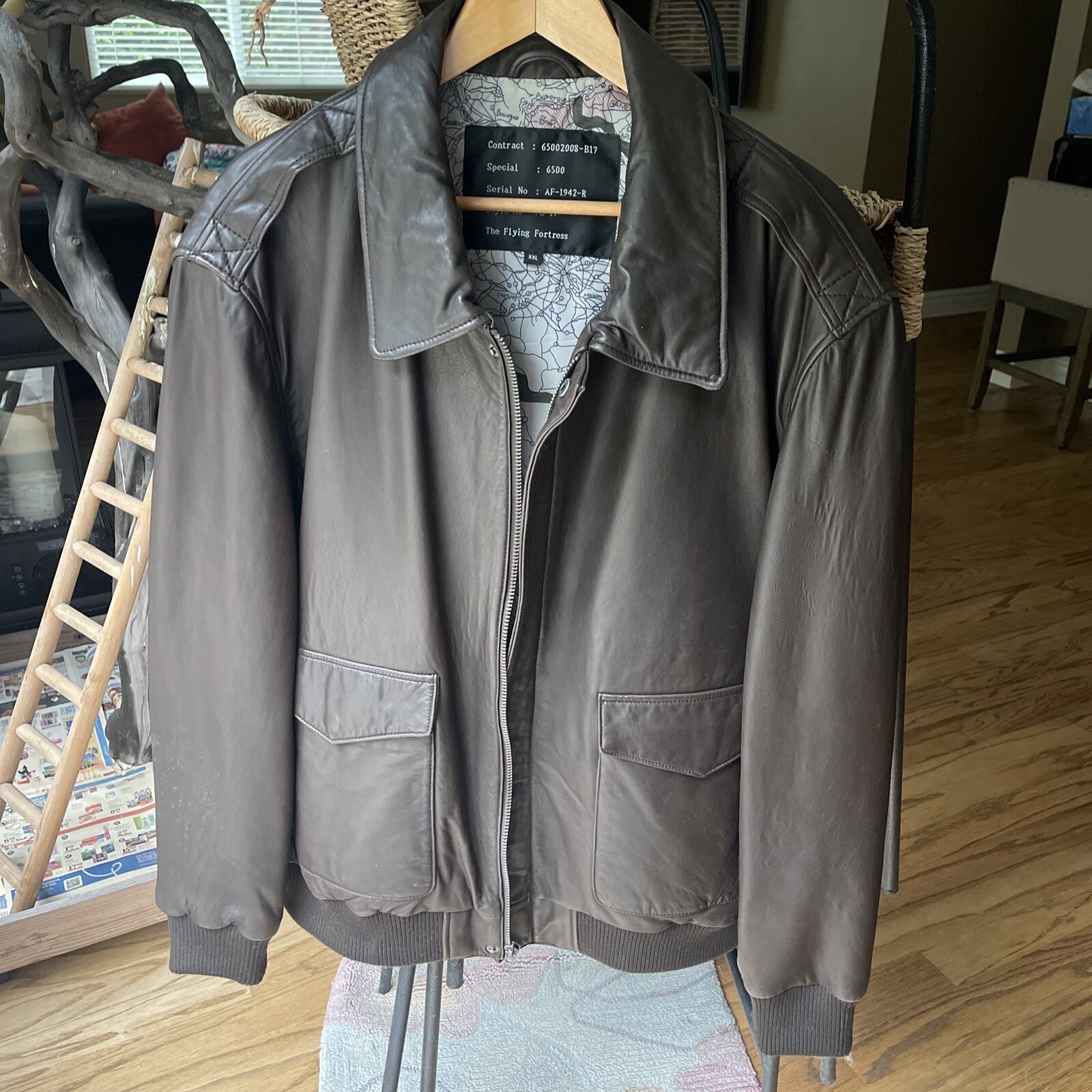 mens xxl leather jacket Serial No: AF-1942-R - Gem