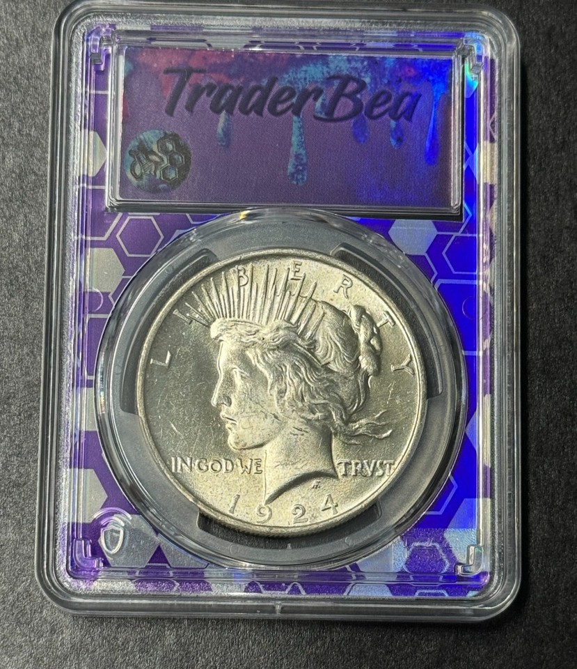 1924 Silver Peace Dollar - PCGS MS64 - TraderBea Purple Core | eBay