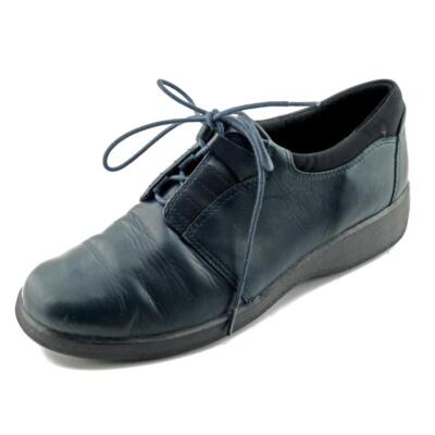 Navy Blue CLARKS Lace-Up Oxford Shoes 7 M Soft Leather Comfort | eBay