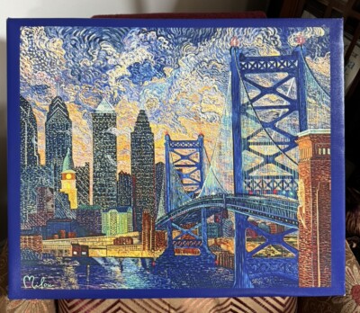 Perry Milou BEN FRANKLIN BLAZE signed Print On Canvas 21.5”x 17.8” | eBay