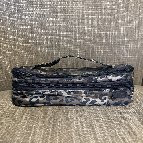 Lug Double Decker Stacked & Lined Cosmetic Toiletry Case Bag Navy ...