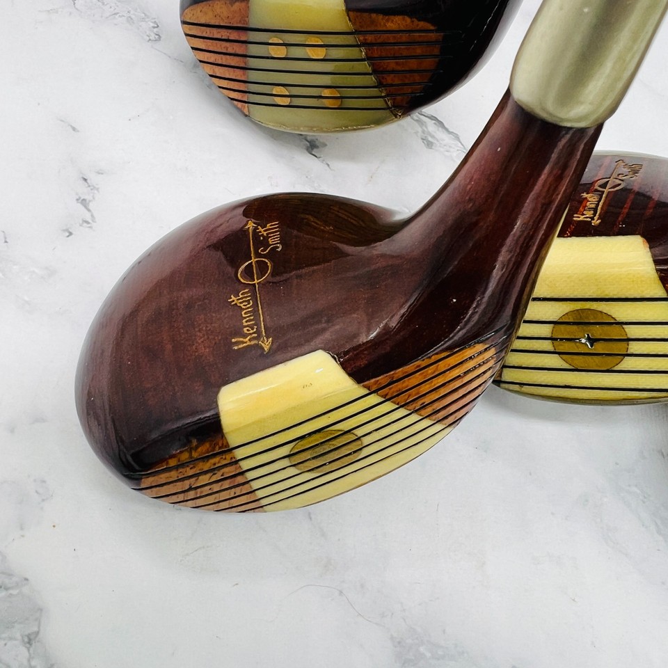 VTG KENNETH SMITH 4 Handmade Brass Fairway Woods Drivers Persimmon 1, 2 ...