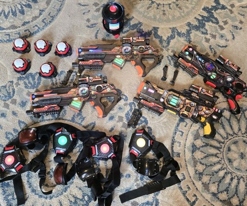 Lot Of Wowee Light Strike Laser Tag Guns, Vests, Targets, Base st. WWXR ...