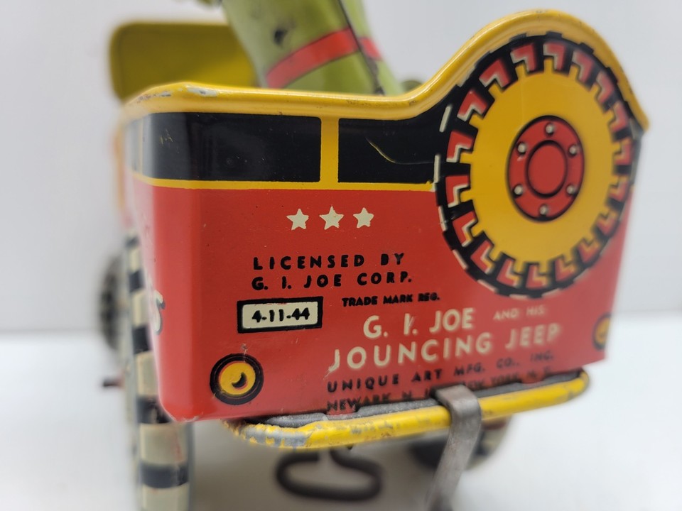 Unique Art Tin Wind Up GI Joe And His Jouncing Jeep | eBay