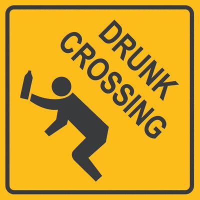 Drunk Crossing Sign Aluminum Placard bar metal sign 12"x12" | eBay