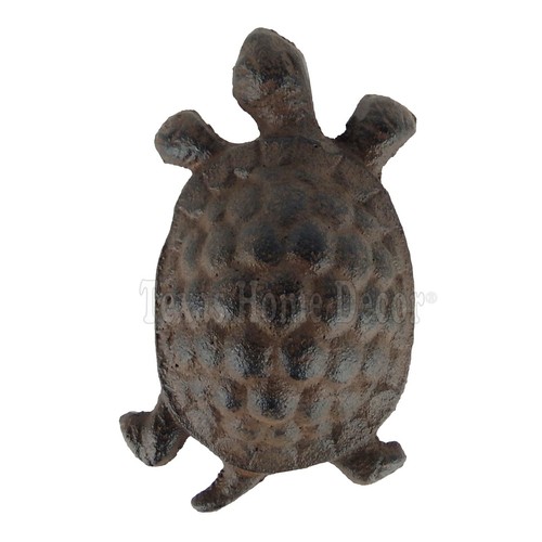 5" Turtle Figurine Cast Iron Antique Style Garden Pond Decor Rustic ...