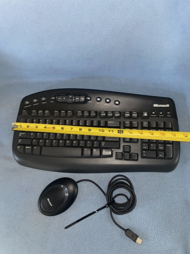 Microsoft Wireless Multimedia Keyboard 1.1 Model 1014 w Receiver Dongle ...