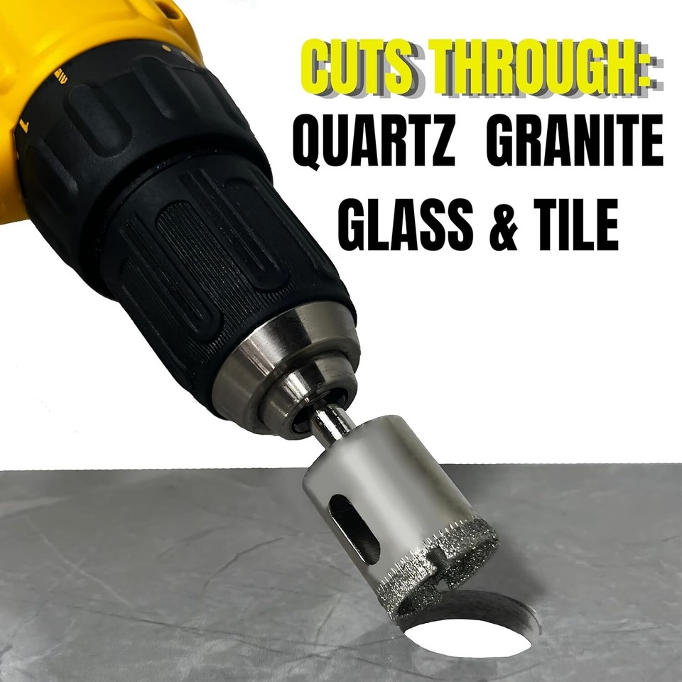 Drilax 1 Inch Diamond Drill Bit | Triple-Coated for Granite, Quartz ...