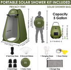 Solar Shower Tent Kit, 2 Pcs, Instant Pop up Privacy, Shower Tent, 5 ...