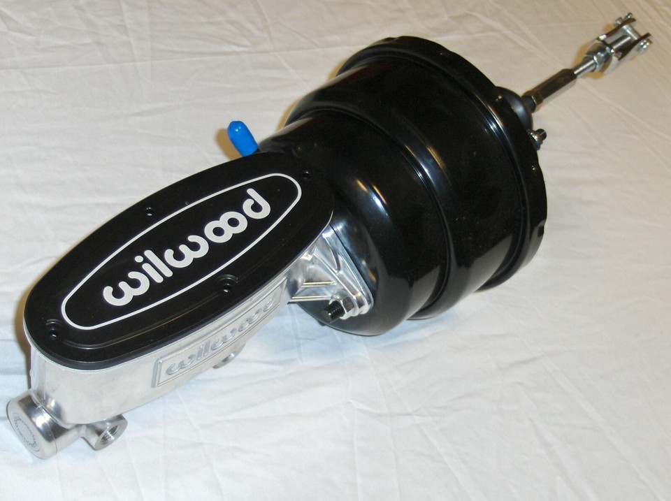 7" Black Street Rod Dual Power Brake Booster + Polished Wilwood Master ...