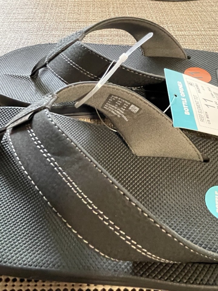 Reef Men's Element TQT Bottle Opener Bwn Comfort SlipOn Flip Flops Size ...