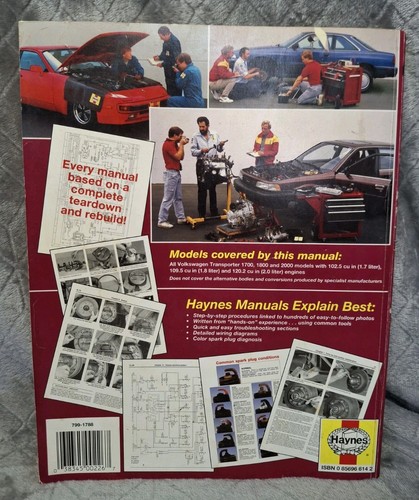 VW Volkswagen Transporter Repair Manual 1972-1979 Book Haynes 1700 1800 ...