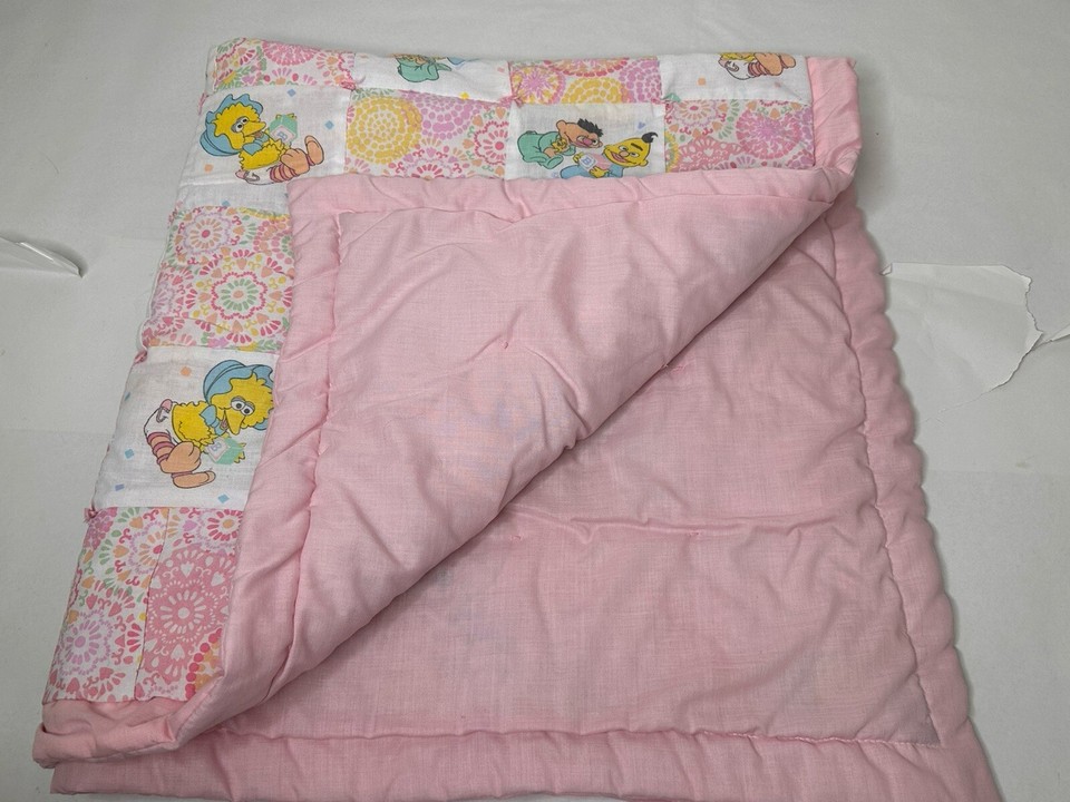 Sesame Street Baby Blanket Project Linus Quilted Pink PBS Muppets Girl ...