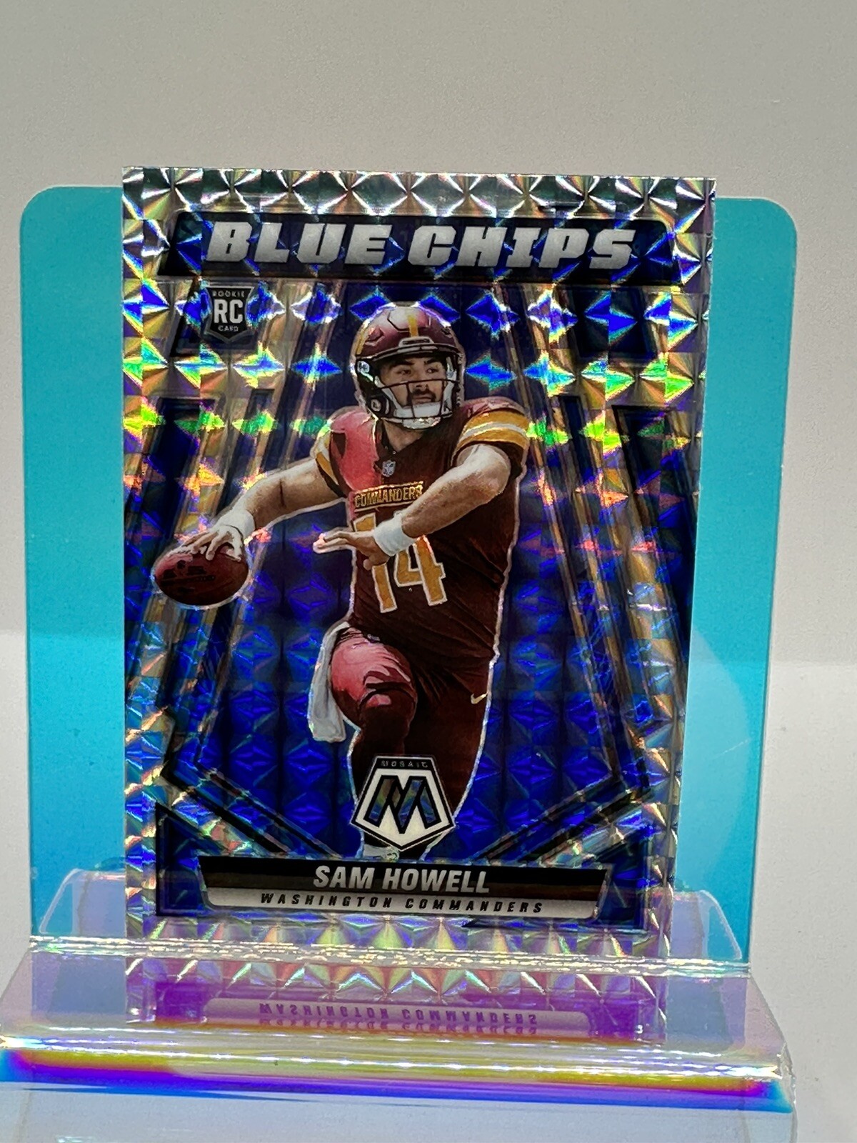 2022 Panini Mosaic Sam Howell rookie blue chips silver mosaic #BC-5 SP ...