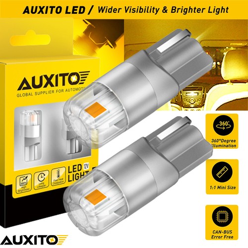 2Pcs 12V 5W T10 194 168 158 W5W Bright Amber LED Side Wedge Car Light ...