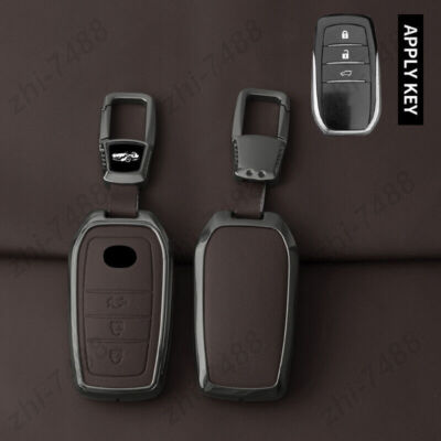 Zinc Alloy Leather Car Key Fob Case Cover For Toyota CHR Hilux Innova ...
