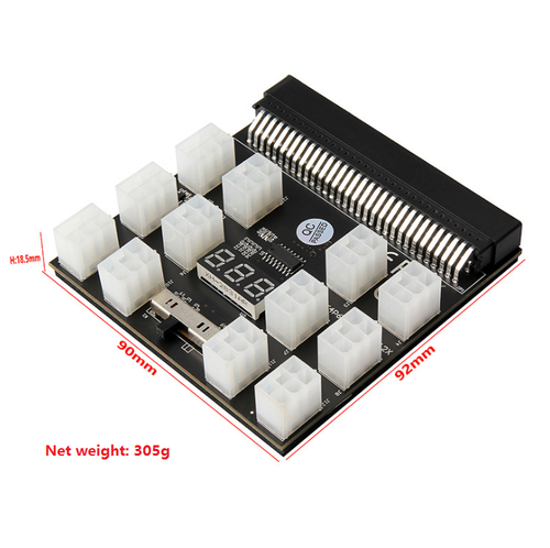 Server power 64pin to 6pin GPU power board 12V 17 port display power ...