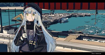 Anime girls frontline hk416 artwork cogecha long hair Playmat Game Mat ...