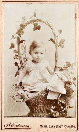 1870-79 CDV ID'd Baby in Basket Emil Herrmann Germany B. Erdmann ...