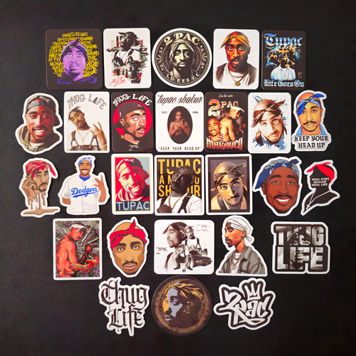 Tupac Shakur 2Pac Stickers Hip Hop Rap Vinyl Decals Thug Life Graffiti ...