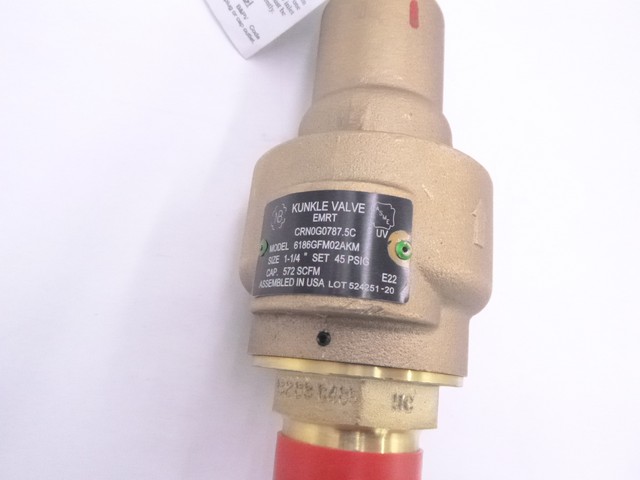 Kunkle Valve CRN0G0787.5C 1-1/4" 45 PSIG Model 6186GFM02AKM for sale ...