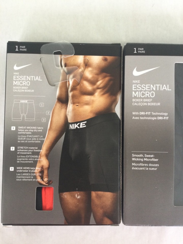 Nike Essential Micro Boxer Brief New Dri Fit Men Sizes Red Black Gray ...